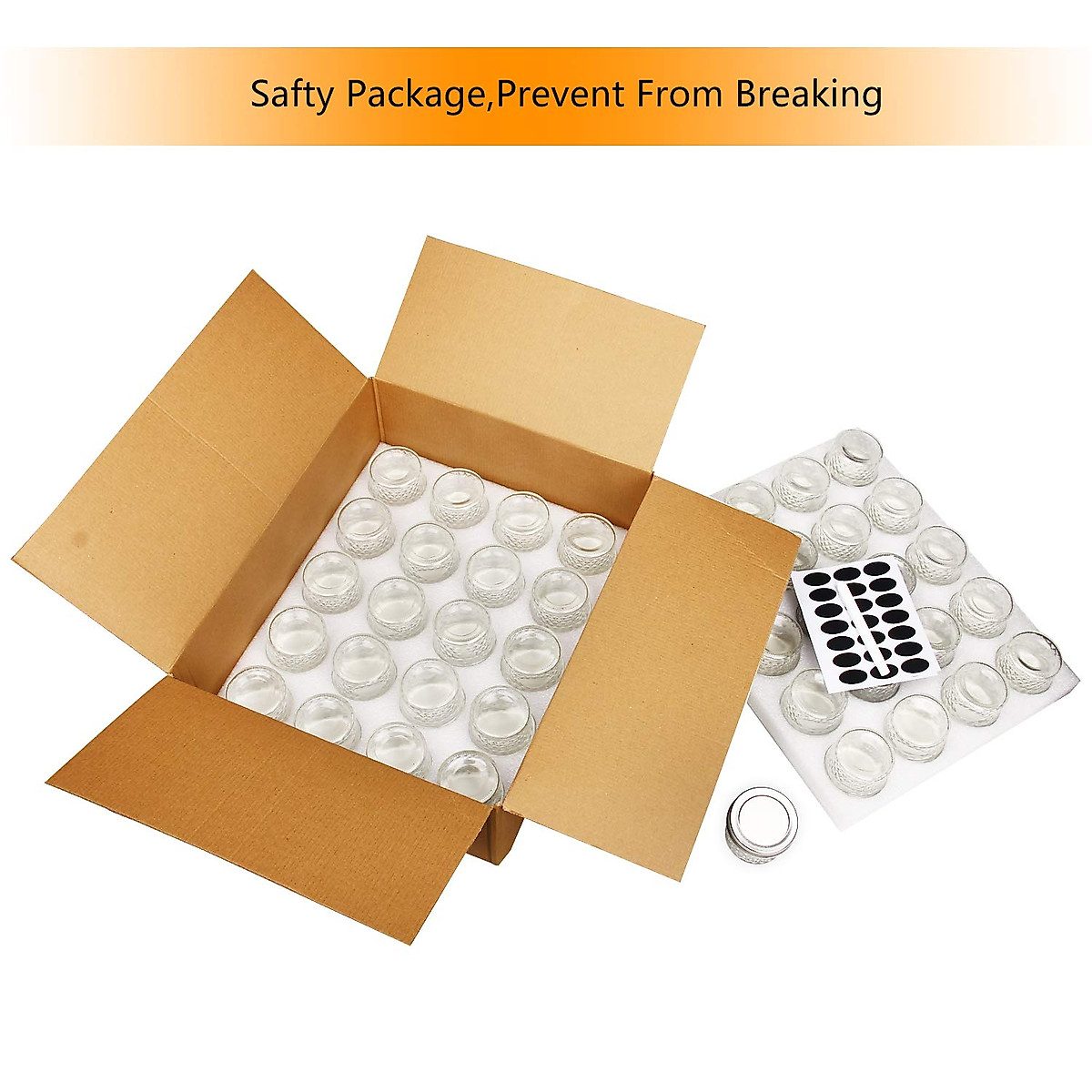 Accguan Mini Mason Glass Canning Jars,4 OZ Jelly Jars With Regular Lids（Silver,Ideal for Honey,Jam,Wedding Favors,Shower Favors,Small Pice Jars 40 PACK