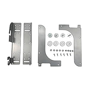 Metal Door Shelf Mount Silver Kit Compatible with Home Kitchen Cabinet Pull Out Wire Baskets, Cookware Organizers, or Waste Containers Replace 5WD-DMKIT
