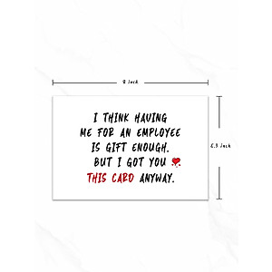 Fumnwoks Boss Day Card for Boss, Boss Birthday Card from Employee, Humorous Boss Day Gifts for Men Women, Happy Boss Day Card for Him Her,