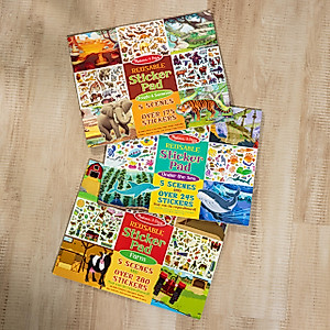 Melissa & Doug Reusable Sticker Pad Bundle - Jungle, Farm & Under the Sea - Art Activities For Kids, Restickable Stickers, Arts And Crafts For Kids Ages 3+