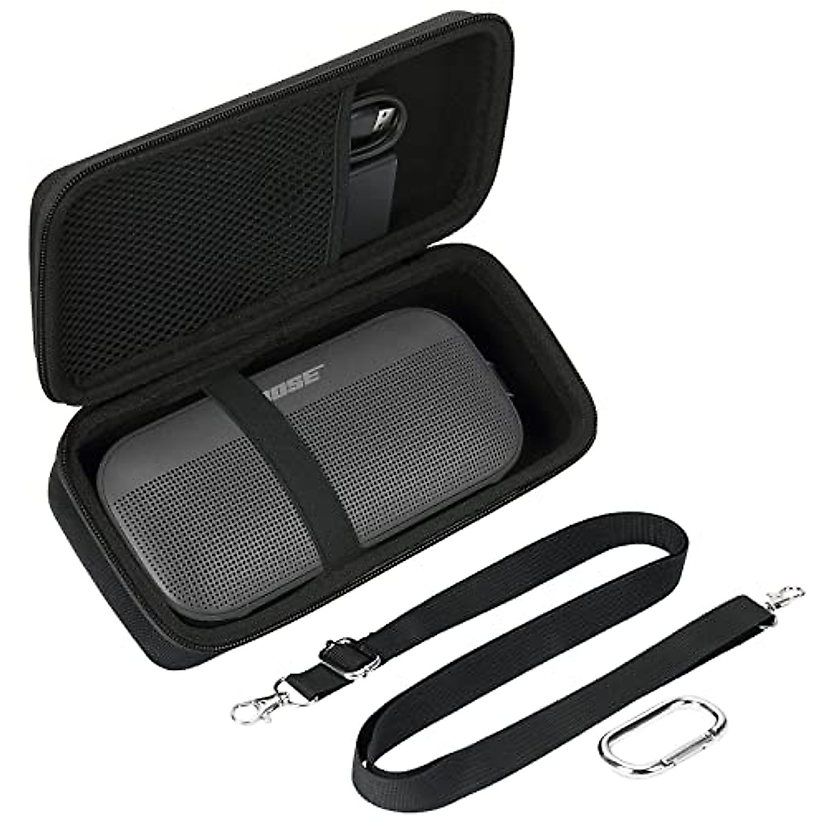 co2CREA Hard Travel Case Replacement for Bose SoundLink Flex Bluetooth Portable Speaker (Black Case)