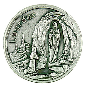 Lumen Mundi The Blessed Virgin Mary Our Lady of Lourdes Pocket Token with Prayer Back