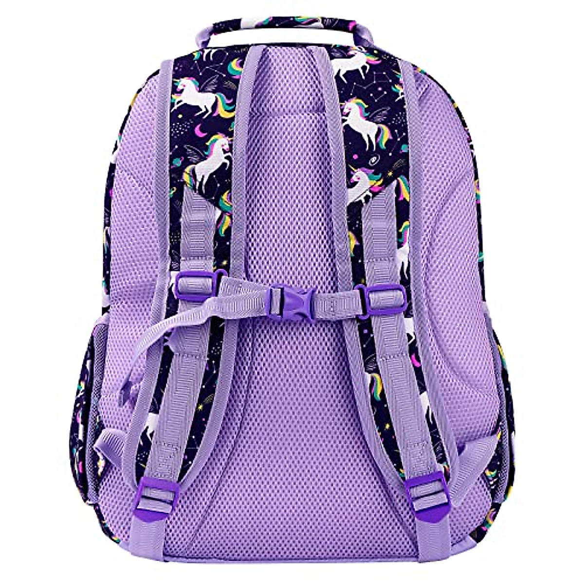 Choco Mocha Unicorn Backpack for Girls Backpack Elementary School Backpack Kids 17 inch Kindergarten Backpack for Girls 1st 2nd Grade Bookbag School Bag 6-8 5-7 with Chest Strap Purple
