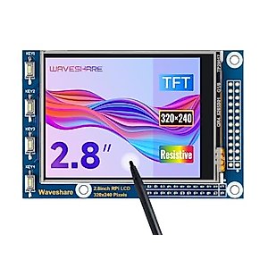 Waveshare 2.8inch Resistive Touch Screen TFT LCD, Compatible with Raspberry Pi 5/4B/3B/Zero/Zero W/Zero 2W/Pico/Pico W/Pico WH, 320x240 Resolution