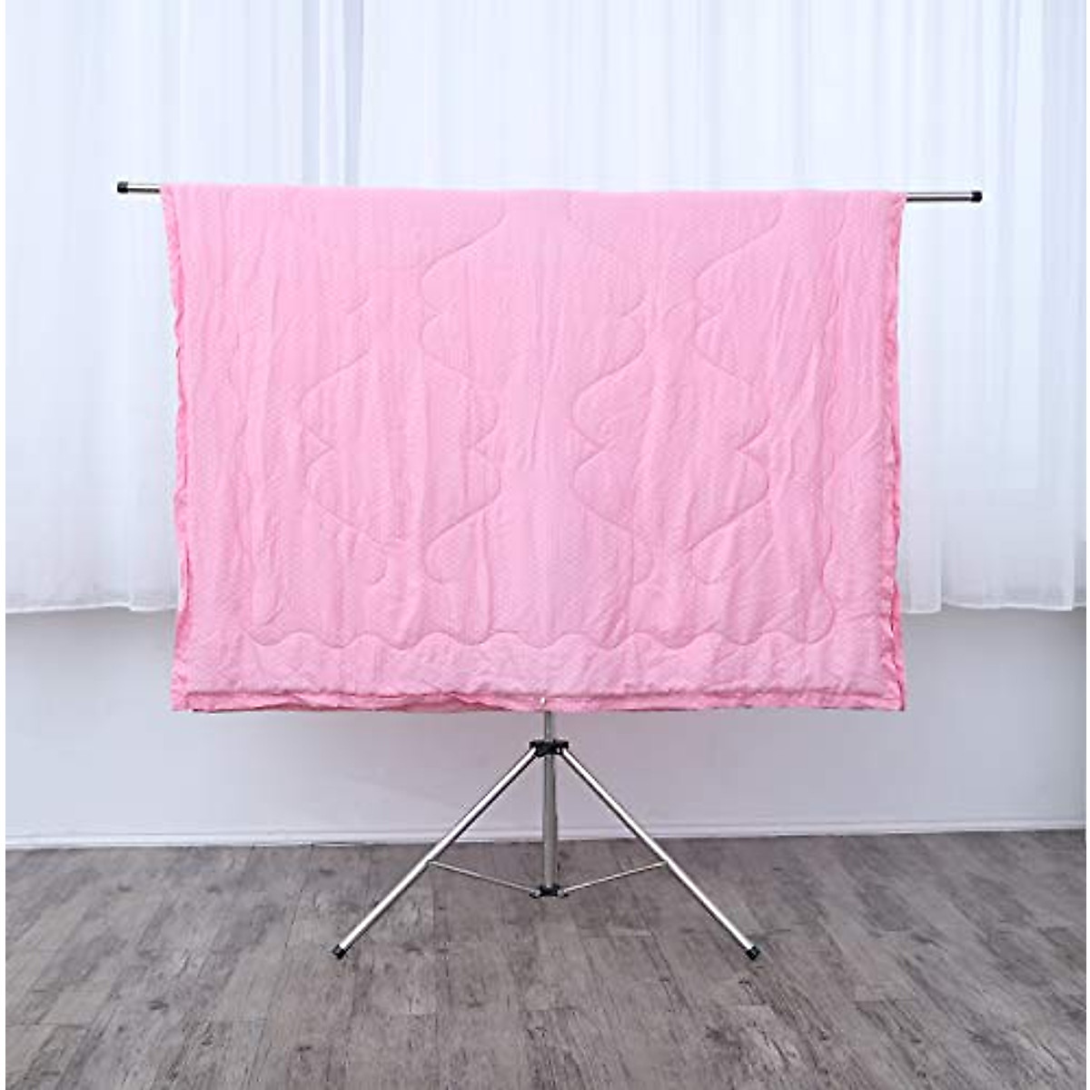 exilot Foldable Portable Space Saving Clothes Drying Rack, Heavy Duty Stainless Steel Laundry Drying Racks, Adjustable High Capacity Garment Rack, with Windproof Hooks.