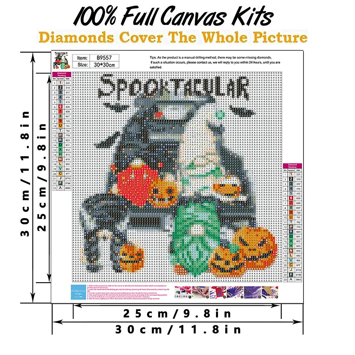 VIGEGU Halloween Truck Gnome Diamond Painting Kits for Adults - Diamond Art Kits 5D Paintings with Diamond Dots Full Drill Round Gem Art,for Spook tacular DIY Gift and Home Decor12 x 12inch rectangle