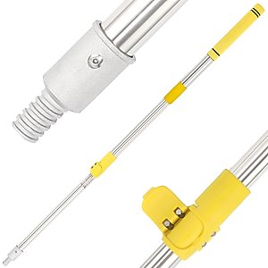 Frebuta Multi-Function Extension Pole, 2Ft to 10Ft Paint Roller Telescopic Extension Pole Heavy Duty Extendable Pole Light Bulb Changer with Long Handle Stainless Steel Tube Sturdy for Cleaning