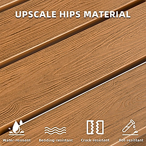 DWVO Garden Chair Weather-Resistant Outdoor Patio Seating, 21.4" L X 19.7" W X 31.7" H Large HIPS Outdoor Dining Chair for Deck, Poolside and Backyard (Brown)