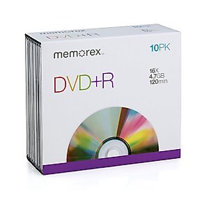 Memorex 4.7Gb/16x DVD+R (10-Pack Slim Case)
