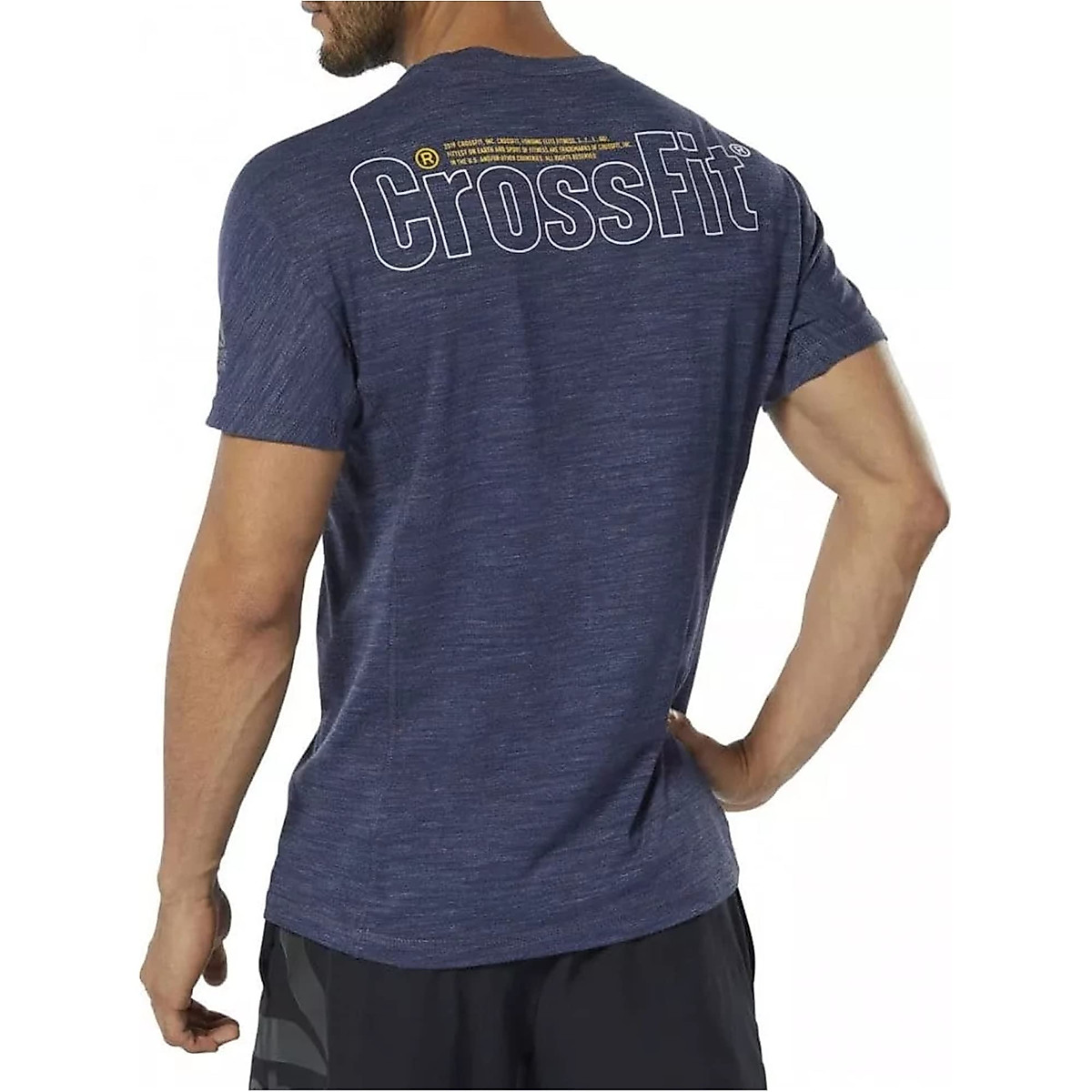 Reebok Crossfit Marble Melange Cf Tee, Heritage Navy, Large