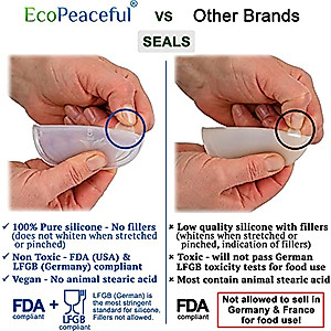 EcoPeaceful 316 Surgical Stainless Steel Mason Jar Lids WIDE Mouth - Rust-proof, Airtight, Leak-proof, BPA-Free, PVC-free, Vegan, Reusable - Not for Canning
