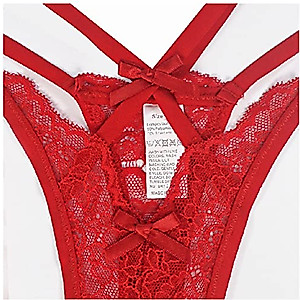 Banamic Women G String Panties Underwear for Ladies Cotton Thongs for Women Red