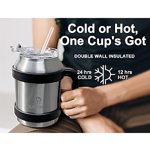 DLOCCOLD 50 oz Mug Tumbler with Handle and Straw Lid, Large Insulated Tumbler with Straw, Sweat-proof, Stainless Steel Reusable Big Tumbler, Double Wall Metal Travel Water Jug (Mint Green)