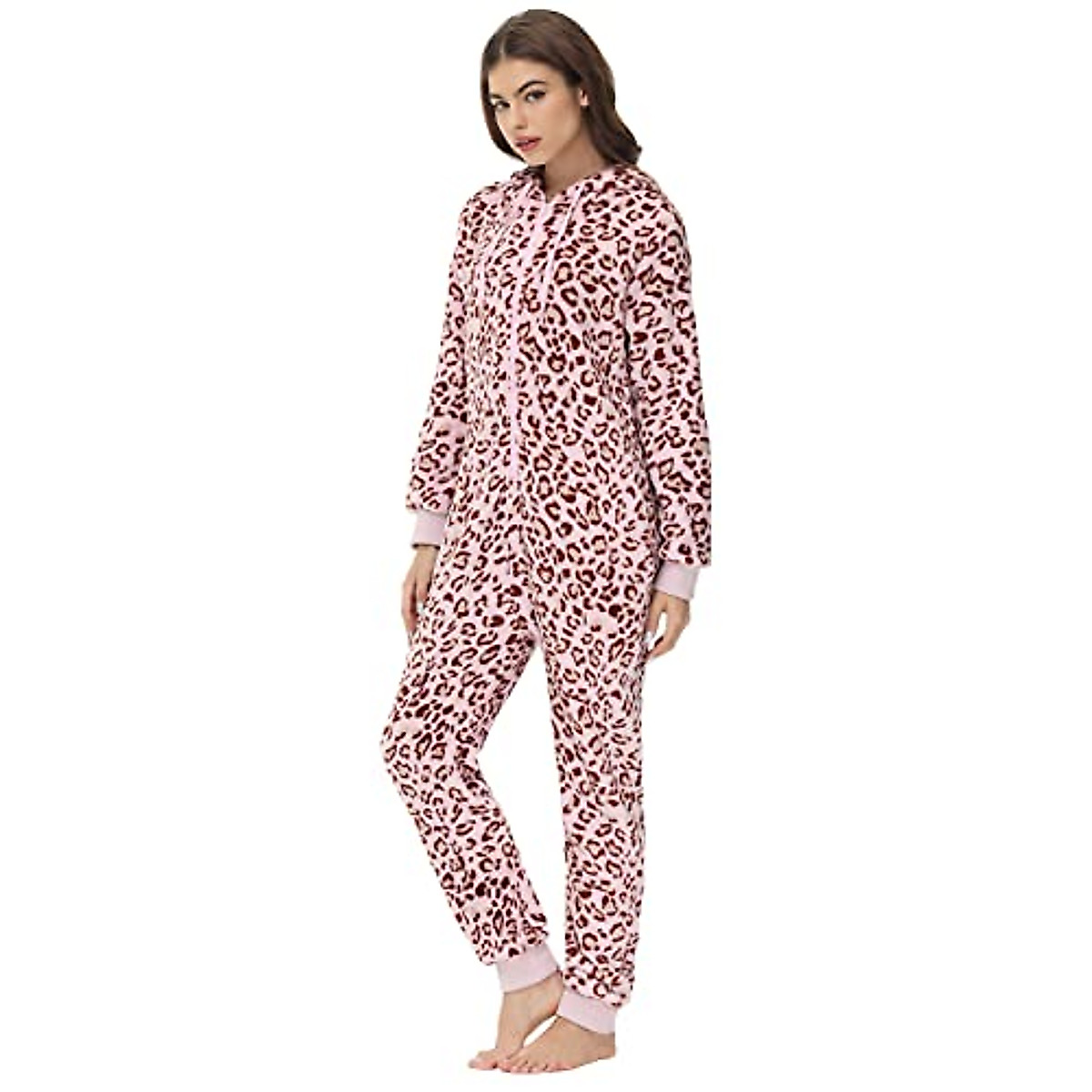 Zexxxy Women’s Stitch Costume Leopard Print Onesies Oversized Pluse Size Pink Leopard Print 2Xl