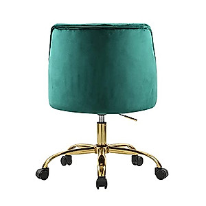 Velvet Fabric Swivel Task Chair for Home Office Ergonomic Comfortable Chair - Green with Dirt-Proof M-6030S