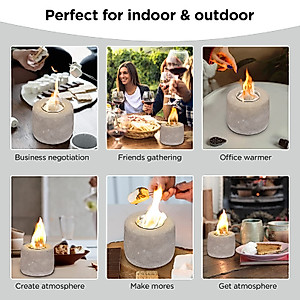 Tabletop Fire Pit - Table Top Firepit Concrete Table Top Fire Pit Bowl Smores Maker with Stylish Extinguisher Rubbing Alcohol Table Top Fire Pit Fireplace Mini Tabletop Fire Pit for More Marshmallow