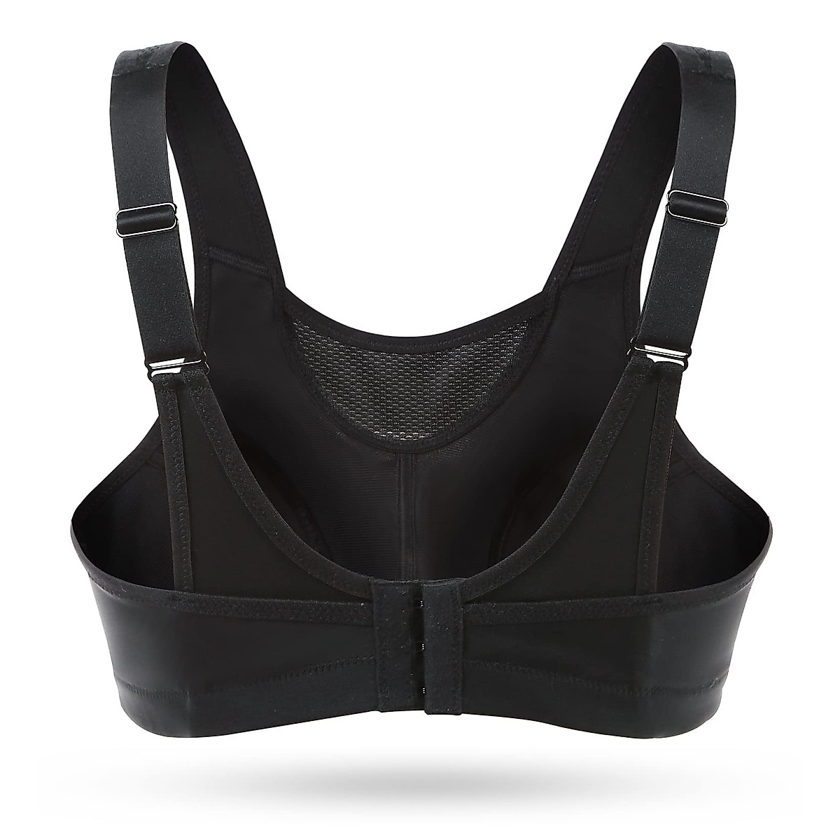 Wingslove Women's Full Coverage High Impact Wirefree Workout Non Padded Sports Bra Bounce Control (Black,36DDD)