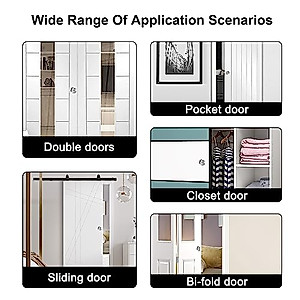 Round Pocket Door Lock with Keys - Recessed 2 Sided Handle Hardware for Privacy Barn Door and Sliding Door with Latch - Fits 1 3/8” to 2 3/16” Thickness Door (1 Pack, Sliver-Entry)