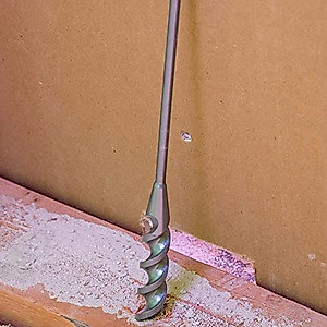 Klein Tools 53718 Flex Bit Auger with Screw Point, 9/16-Inch x 54-Inch Long Flexible Drill Bit / Fish Bit for Pulling Wire Behind Walls