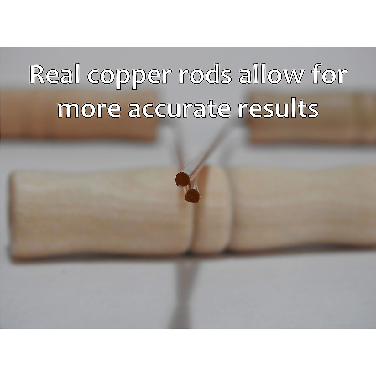 On The Fly Dowsing Kit with Pure Copper Rods and Rose Quartz Pendulum | to Start | Wooden Handles | Paranormal, Underground Resources, Answers to Questions | Made in USA