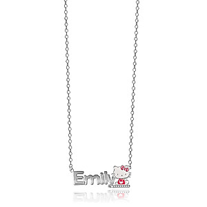 Sanrio Hello Kitty Personalized Name Necklace 18" - Sterling Silver Personalized Hello Kitty Necklace Officially Licensed
