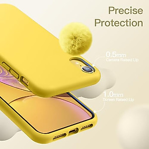 JETech Silicone Case for iPhone XR, 6.1-Inch, Silky-Soft Touch Full-Body Protective Case, Shockproof Cover with Microfiber Lining (Yellow)