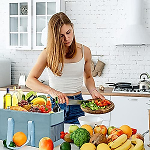 Steranka Extra Large Utility Tote Bag,Large Tote Bag Reusable Grocery Bags Collapsible Tote for Groceries,Storage,Picnic,Beach,Light Blue