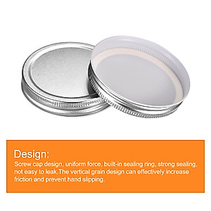 uxcell Mason Jar Lids, 12 Pcs - Tinplate Canning Lids Wide Mouth Leak Proof Fits Storage Jars (Silver)