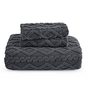 Bedsure Fluffy Comforter Cover Set - Faux Fur Duvet Cover Queen Size, Dark Grey Plush Quilt Cover, 3 Pieces,1 Duvet Cover (90"x90") with Zipper Closure & 2 Pillow Shams, Comforter Not Included