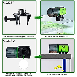 FYD Automatic Fish Feeder - Aquarium Electric Auto Fish Feeder for Small Fish Tank Food Fish Feeder Automatic Dispenser, Adjustable Fish Food Vacation Timer Feeder, Battery-Operated Feeders