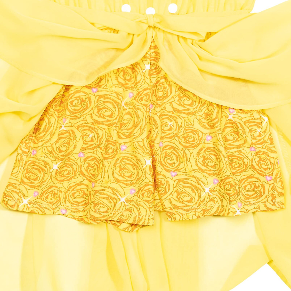 Disney Princess Belle Little Girls Romper With Skirt Overlay 7-8