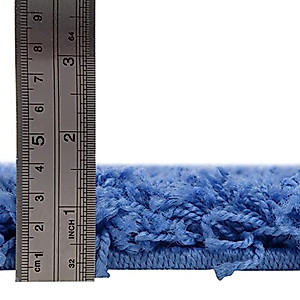 Rugs.com Über Cozy Solid Shag Collection Rug – 5 x 8 Periwinkle Blue Shag Rug Perfect 5 x 8 Feet