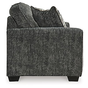 Signature Design by Ashley Lonoke Modern Loveseat with 2 Accent Pillows, Gray