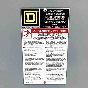 SCHNEIDER ELECTRIC 600-Volt 400-Amp 3-Point Nema-1 HU365 Switch Not Fusible Hd 600V 400A 3P Nema1