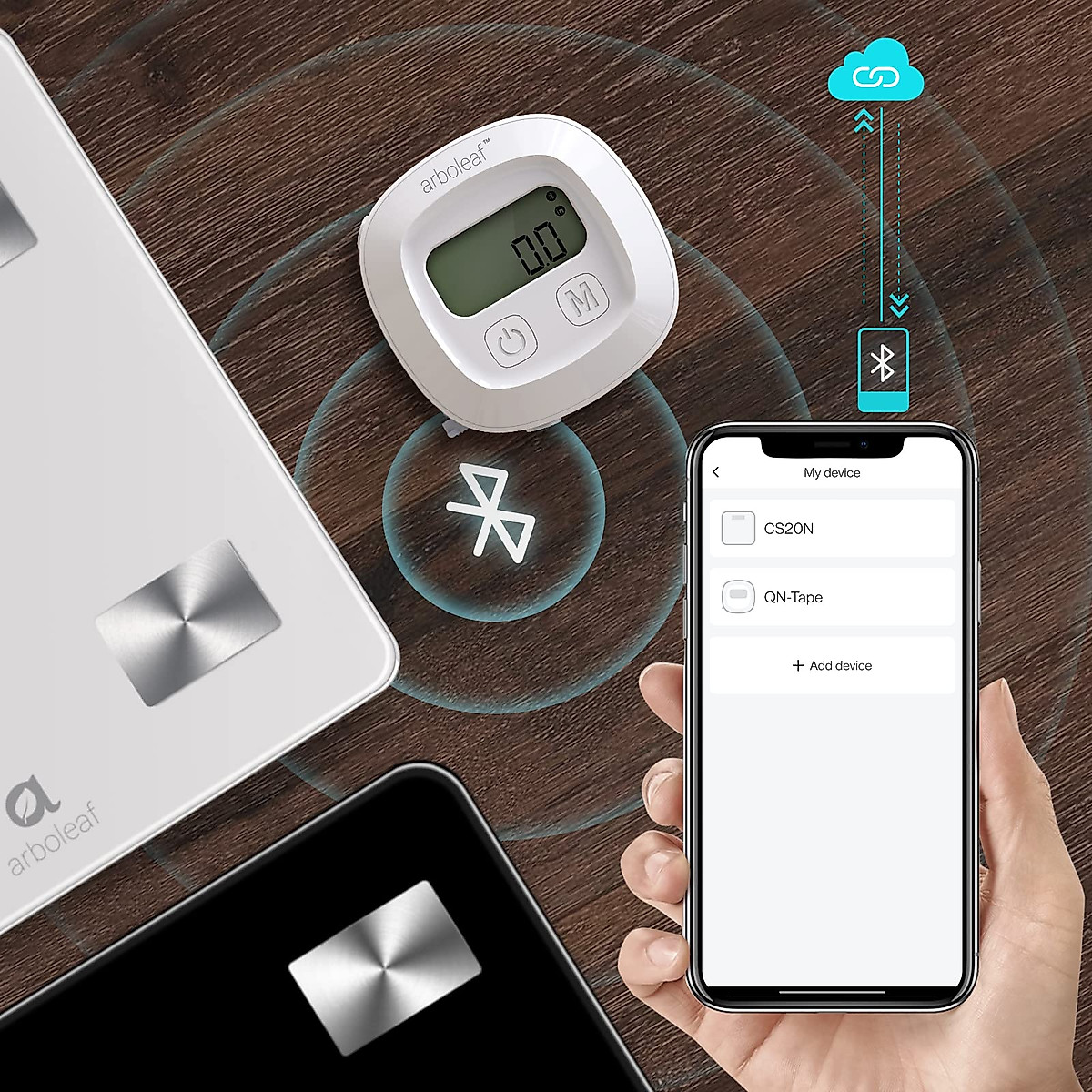 arboleaf Digital Body Measuring Tape, 60in Body Tape Measure, Bluetooth Measuring Tape for Body Measurements, Body Measurement Tape for Weight Loss, Locking, Retractable