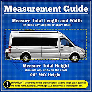 North East Harbor Durable Waterproof Tear-Resistant Class-B RV Motorhome Cover Fits Length 18'-20' Feet Class B Camper Van/Conversion Vans Zippered Panels 500D Polyester Fabric