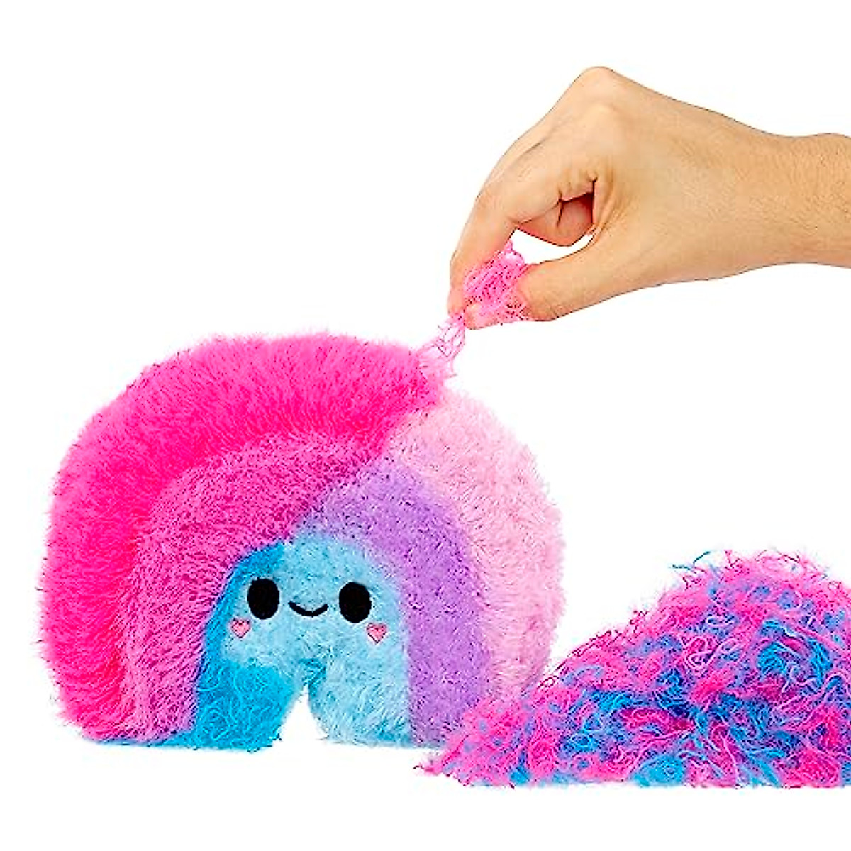 Fluffie Stuffiez Rainbow Large Collectible Feature Plush 11" - Surprise Reveal Unboxing with Huggable ASMR Fidget DIY Fur Pulling, Ultra Soft Fluff