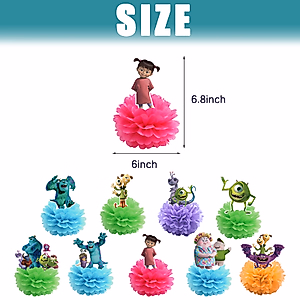 Monster Centerpieces Table Decorations, Monster Birthday Party Supplies, Monster Paper Flowers for Birthday Party Decorations