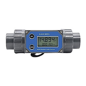 XAXAX Water Flow Meter, DN25-80 Flow Meter, Electronic LCD Digital Display Flowmeter, ZJLCD-BT01 PVC Pipe Liquid Water for Farm/Garden Irrigation,Gallon, QTS, PTS, L, m³(DN80,with Cable)
