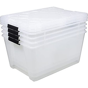Office Depot® Brand by GreenMade® Instaview Storage Container With Latch Handles/Snap Lids, 45 Qt, 16-1/2" x 15-3/4" x 2