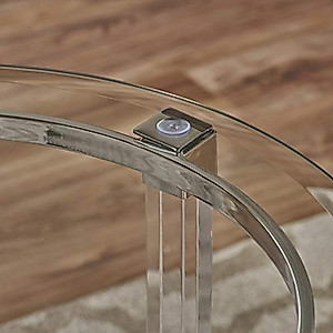 Christopher Knight Home Orianna Acrylic and Tempered Glass Circular Side Table, Clear, 24 in x 24 in x 24 in