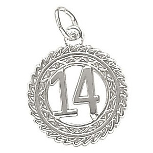 Rembrandt Charms Number 14 Charm, Sterling Silver