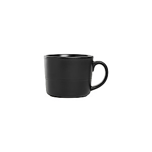 Double Line 3.75"/12 oz Mug, Set of 6, Matte Black