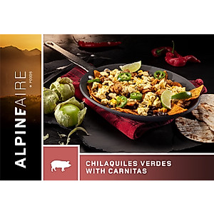 AlpineAire Foods Chilaquilas Verdes with Carnitas, Freeze-Dried/Dehydrated, Entrée Meal Pouch, Just add Water, Black