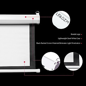 Projector Screen Viewing Area Motorized Projector Screen with Remote Control Matte White for Home Theater Camping and Recreational Events