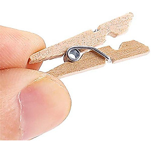 Mini Natural Wooden Clothes Pins, Sturdy Small Wood Clothespin, Photo Paper Peg Pin, Craft Clips for Home School Arts Crafts Decoration, DIY Screen 25mm - 100 Pack