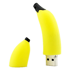 8GB Banana Shape USB Sticks USB 2.0 Flash Drive Thumb Drive USB Drive Memory Stick USB Stick Flash Disk U Disk USB Disk with Chain (Yellow)