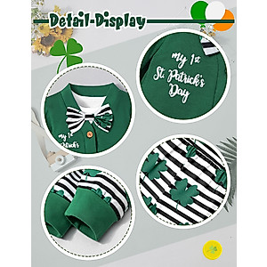 WIQI my first St. Patrick's Day baby boy outfit white short sleeve shirt trousers St. Patrick's Day baby boy clothes
