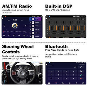 IYING 10 Inch Car Stereo Radio Wireless CarPlay Android Auto 4GB+64GB 8-Core 1280x720 Touch Screen Android 10 for Jeep Wrangler 2011-2014 AM/FM WiFi Bluetooth GPS Navigation in-Dash Car Multimedia
