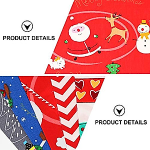 HEALLILY Cotton Sheets Full 5 Sheets Christmas Cotton Fabric Bundles Xmas Printed Craft Fabric Bundles Patchwork DIY Christmas Sewing Scrapbooking Quilting Embroidery Fabric
